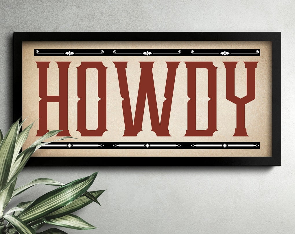 Howdy Farm House Ranch Decor Wall Art ,Decor For Living Room Bedroom ...