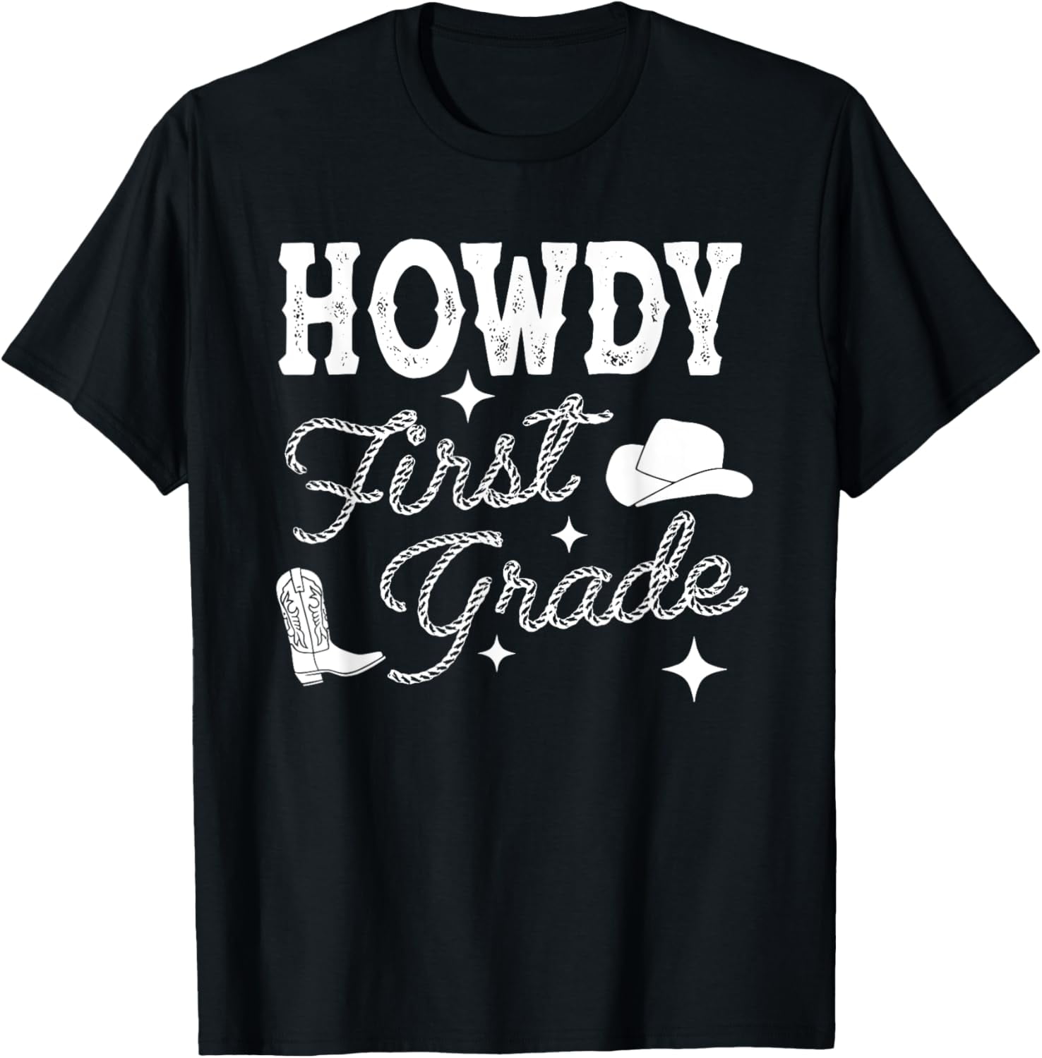 Howdy First Grade Teacher Cowboy Cowgirl Western Teacher T-Shirt ...