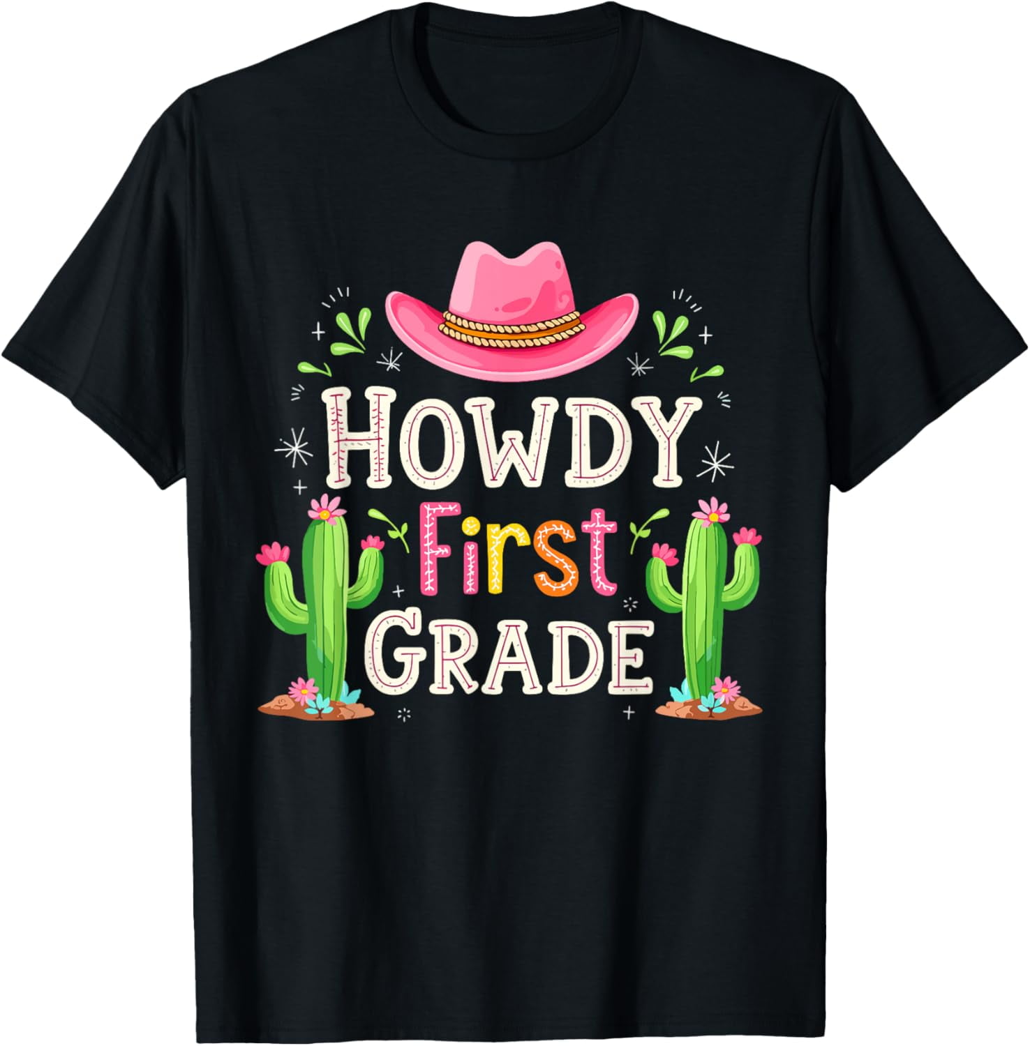 Howdy First Grade Teacher Student Western Back To School T-Shirt ...