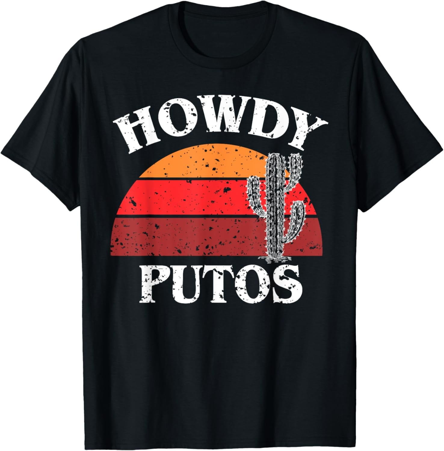 Howdy Funny Cactus Retro Vintage Shirt Desert Vibes Western Humor Tee ...