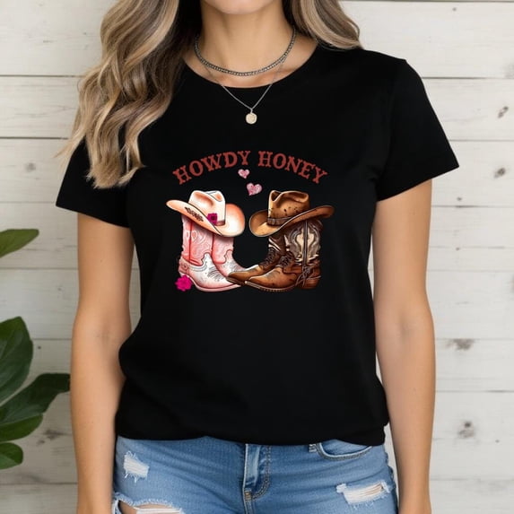 Howdy Honey cowgirl T-shirt for women, western country valentines day ...