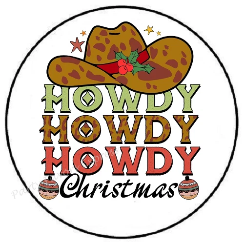 Howdy Howdy Howdy Christmas Western Stickers Party Favors Phone Decal ...