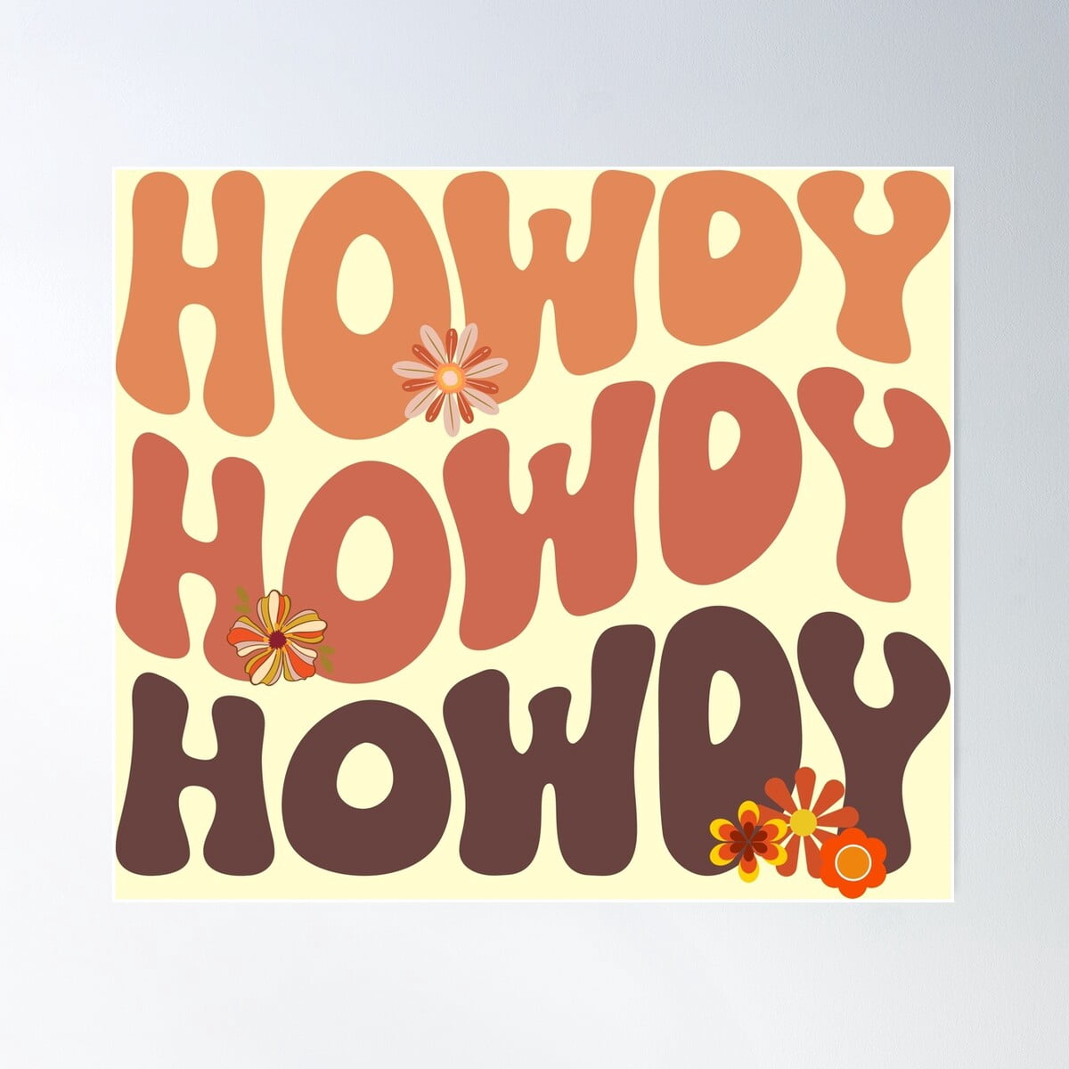 Howdy Howdy Howdy - Retro Design In Retro Colors Poster Wall Art ...