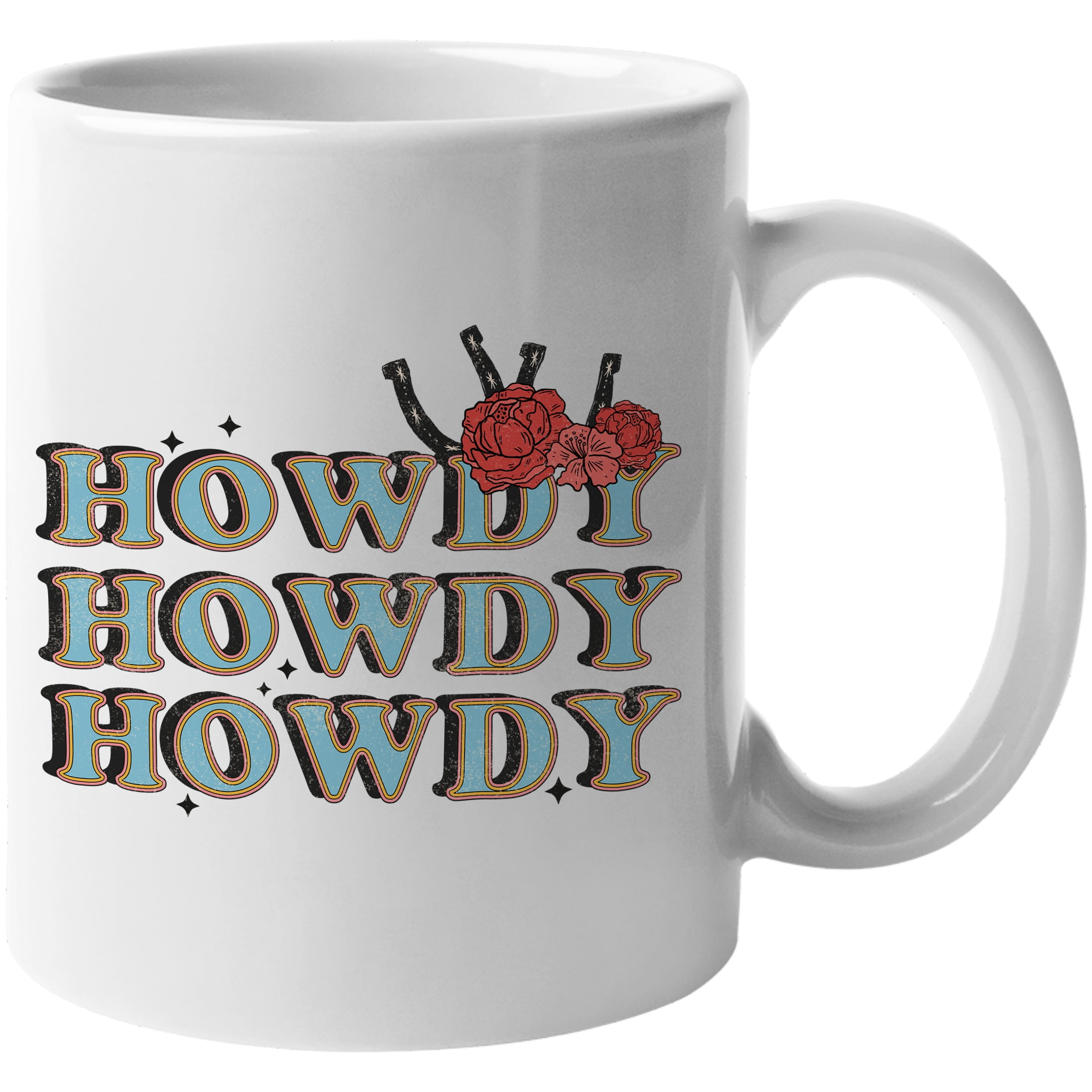 Howdy Howdy Howdy, Retro Western Desert Themed Art Merch Gift, White ...