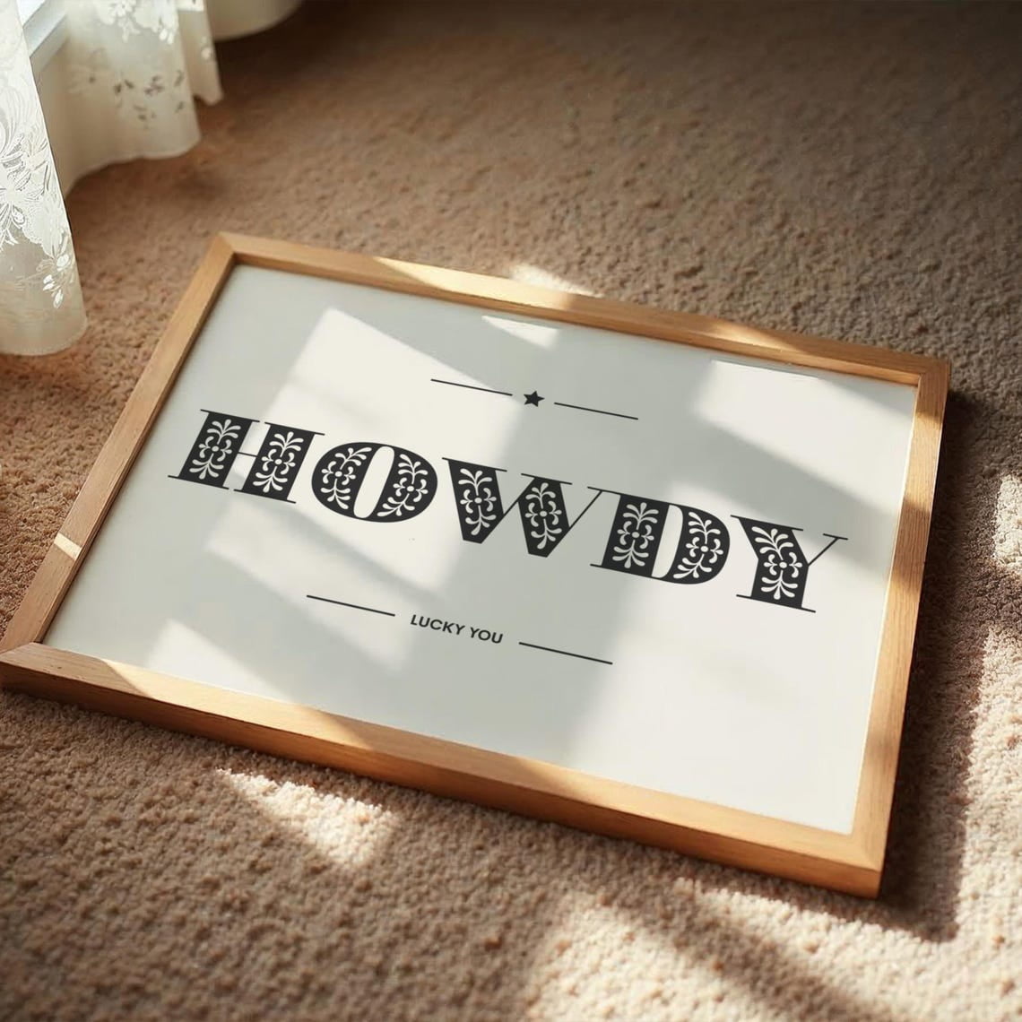 Howdy Lucky You Poster: Trendy Vintage Cowboy Art, Western Decor ...