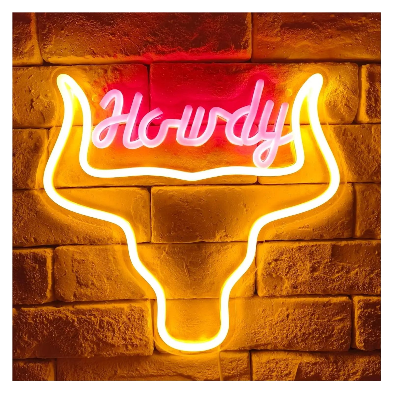 Howdy Neon Signs LED Neon Light For Wall Decor USB For Restaurant ...