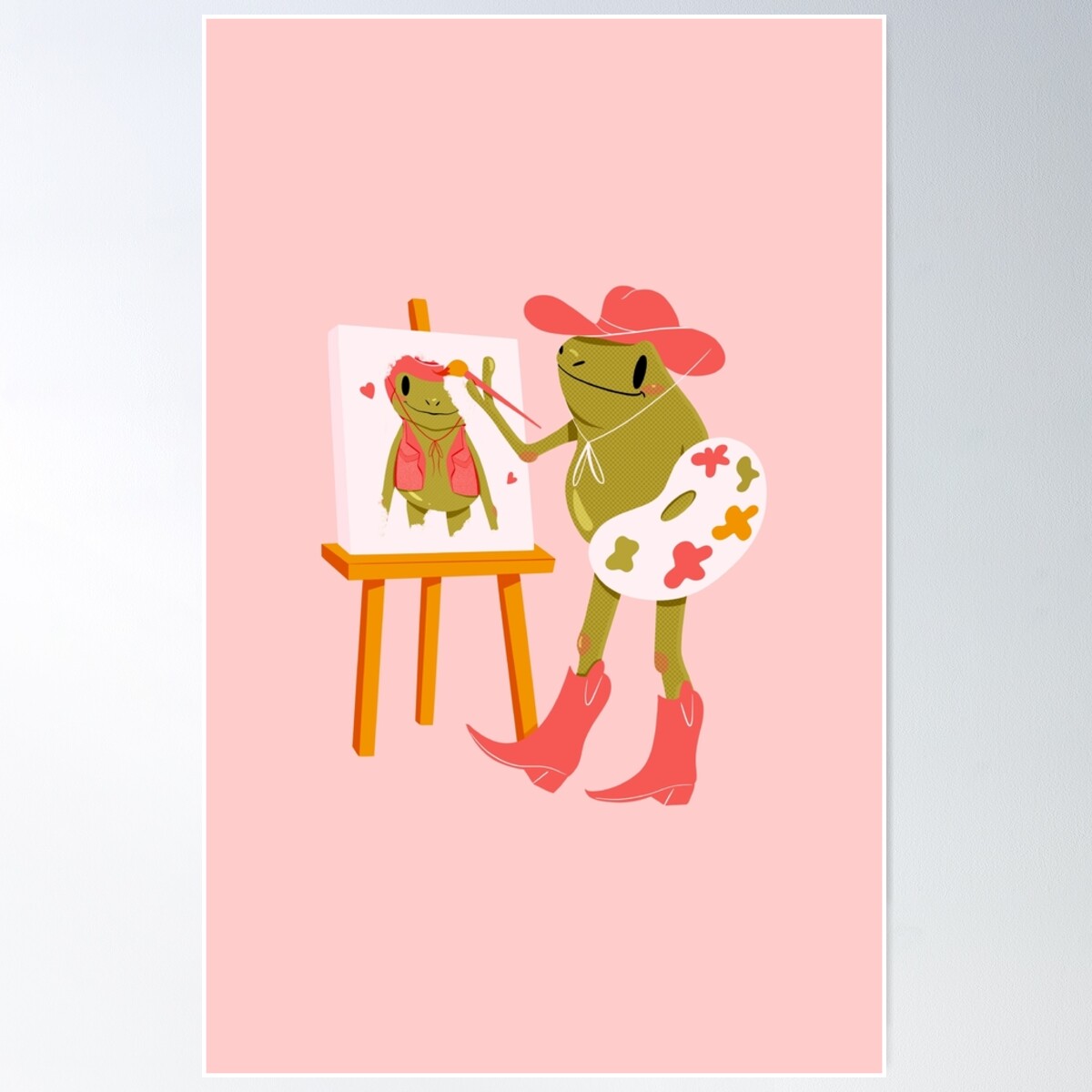 Howdy Partner - Cowboy Frog Artist Poster Wall Art, Modern Wall Decor ...