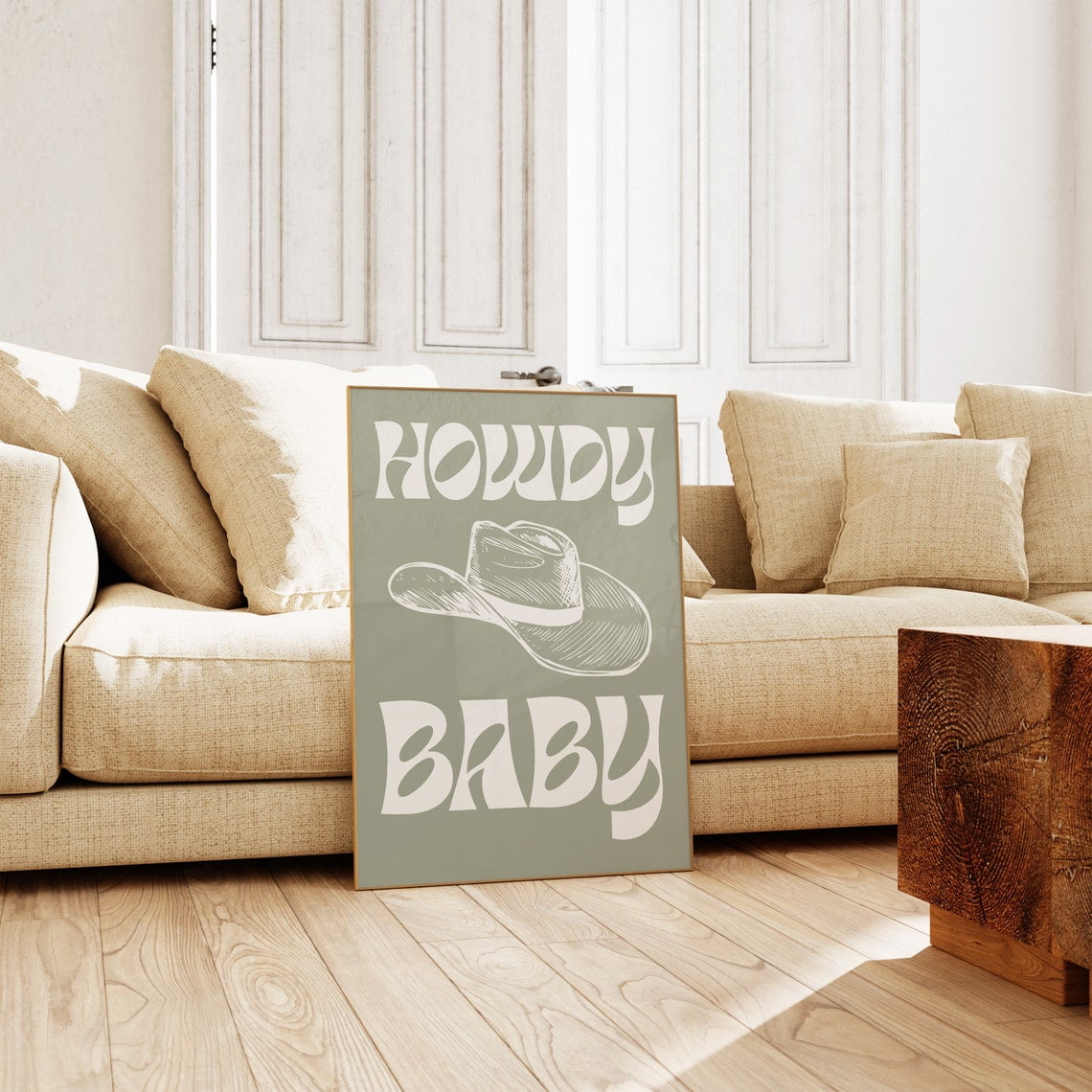 Howdy Poster // Howdy Baby Art Print, Sage Cowgirl Poster, Dorm Room ...