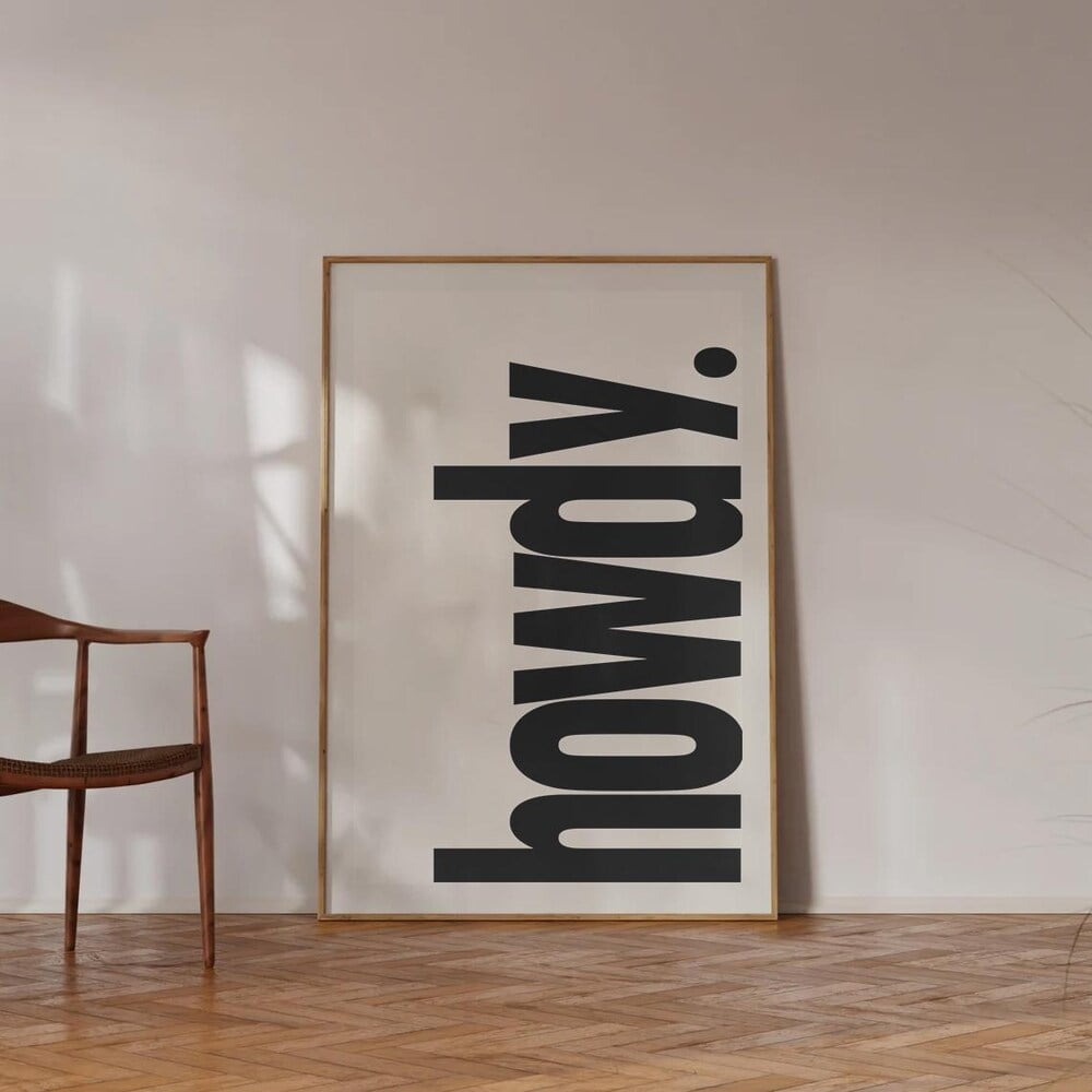 Howdy Poster Typography Art Print Western Wall Decor Modern Farmhouse ...