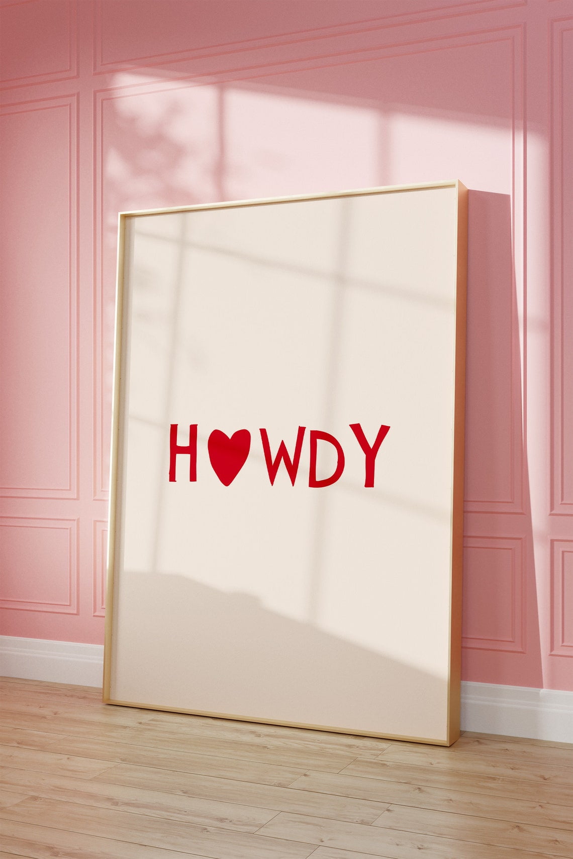 Howdy Print Feminine Western Wall Art Cute Cowgirl Poster Heart ...