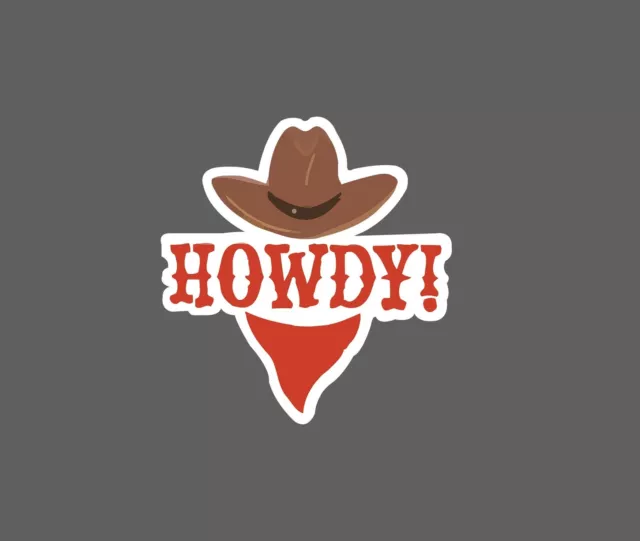 Howdy Sticker Bandana Cowboy Hat Waterproof Sticker Phone Decal Water ...