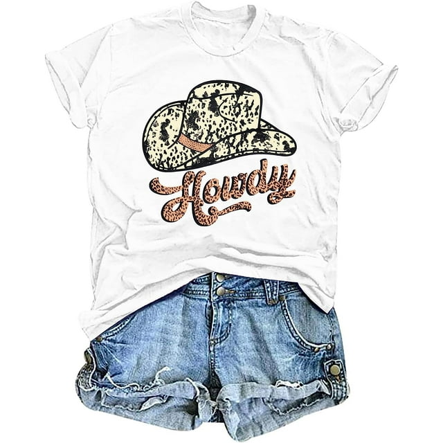 Howdy T-Shirt Women Cowgirl Shirt Vintage Rodeo Western Shirt Country ...