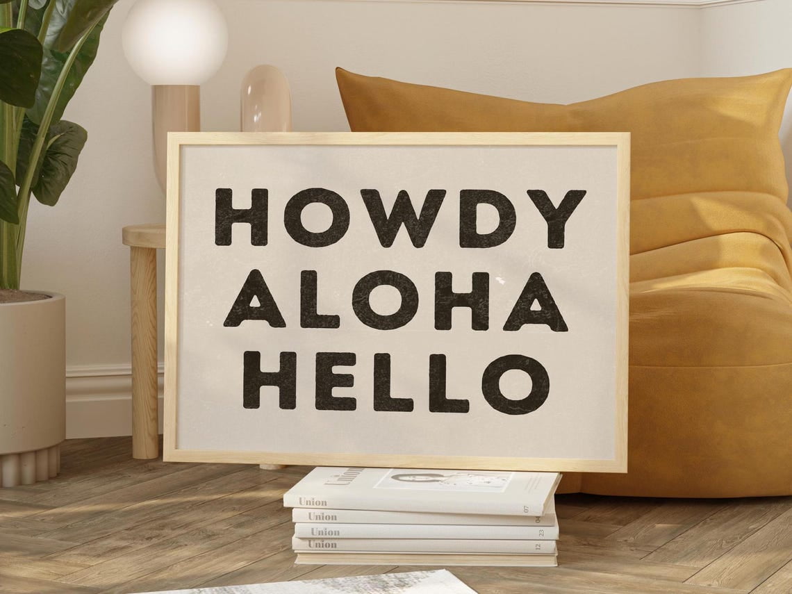 Howdy Typography Art Print Western Decor Southwestern Wall Art Modern ...