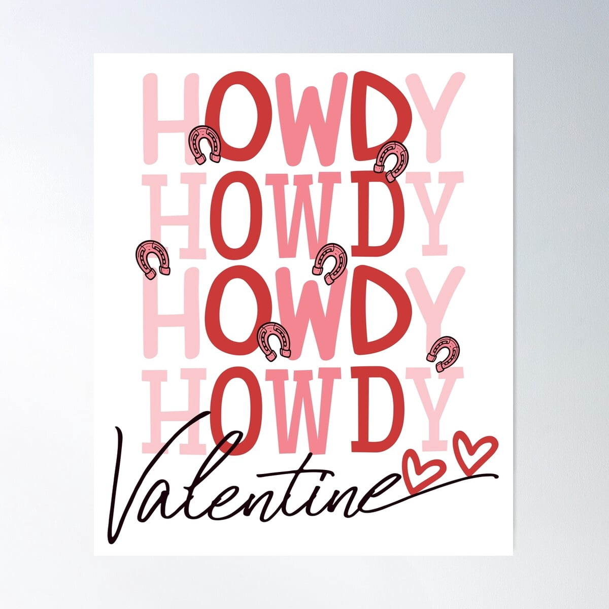 Howdy Valentine Western Style Poster Wall Art, Modern Wall Decor For ...