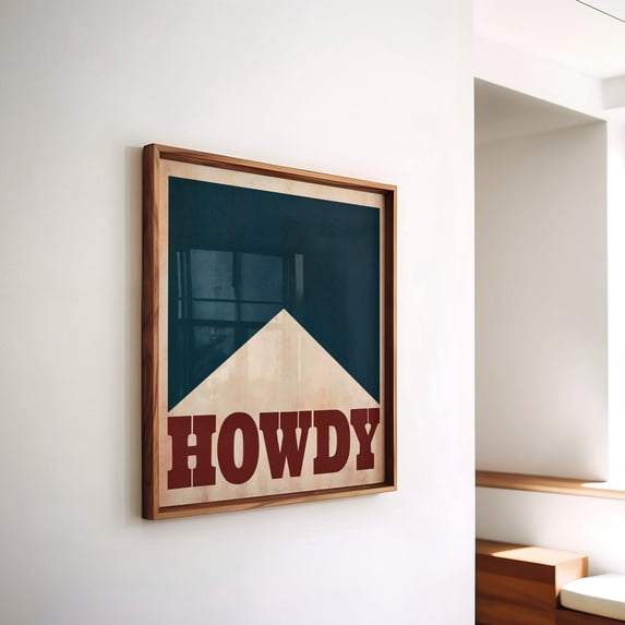 Howdy Wall Art Western Decor Vintage Navy Retro Cowboy Poster Wild West ...