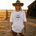 Howdy Western Cow Skull Graphic T-Shirt, Rustic Longhorn Barbed Wire ...