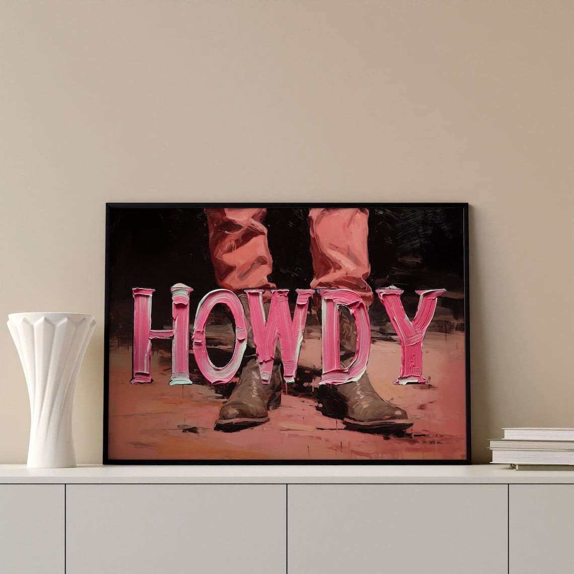 Howdy Western Typography Wall Art, Unframed Canvas Size 8x12 - Walmart.com