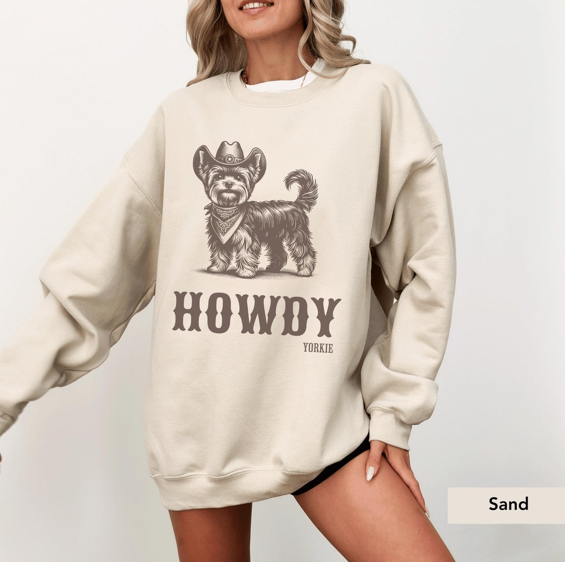 Howdy Yorkie Sweatshirt, Yorkie Sweatshirt, Yorkie , Yorkshire Terrier ...