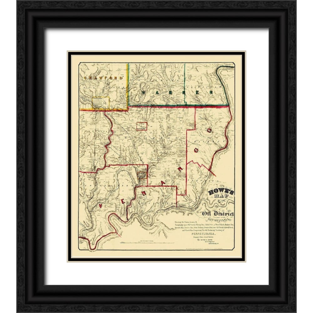Howe 20x23 Black Ornate Wood Framed with Double Matting Museum Art ...