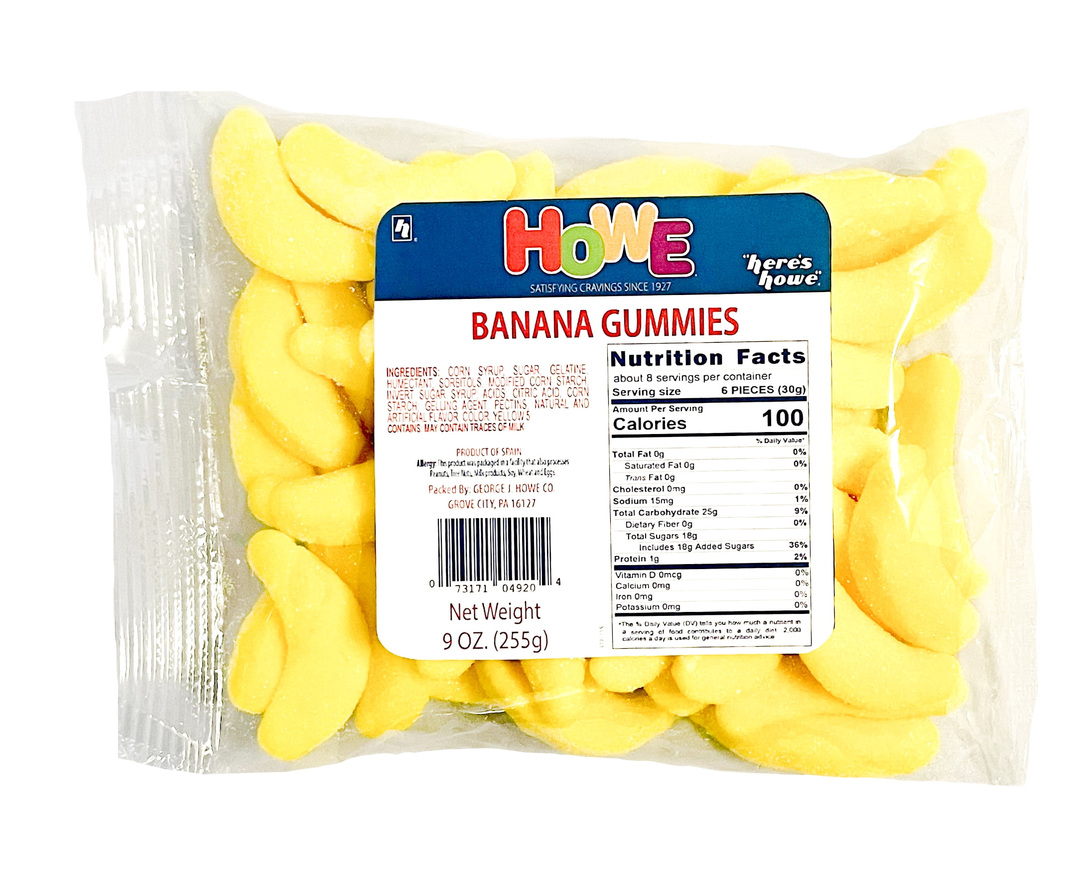 Howe Banana Gummies Chewy Candy, 9 oz, Bag - Walmart.com