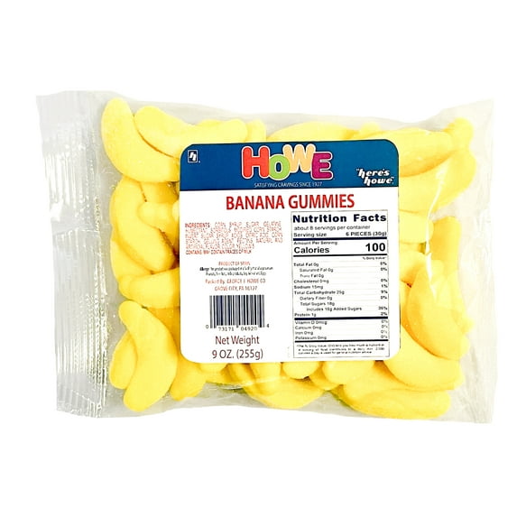 Howe Banana Gummies Chewy Candy, 9 oz, Bag - Walmart.com