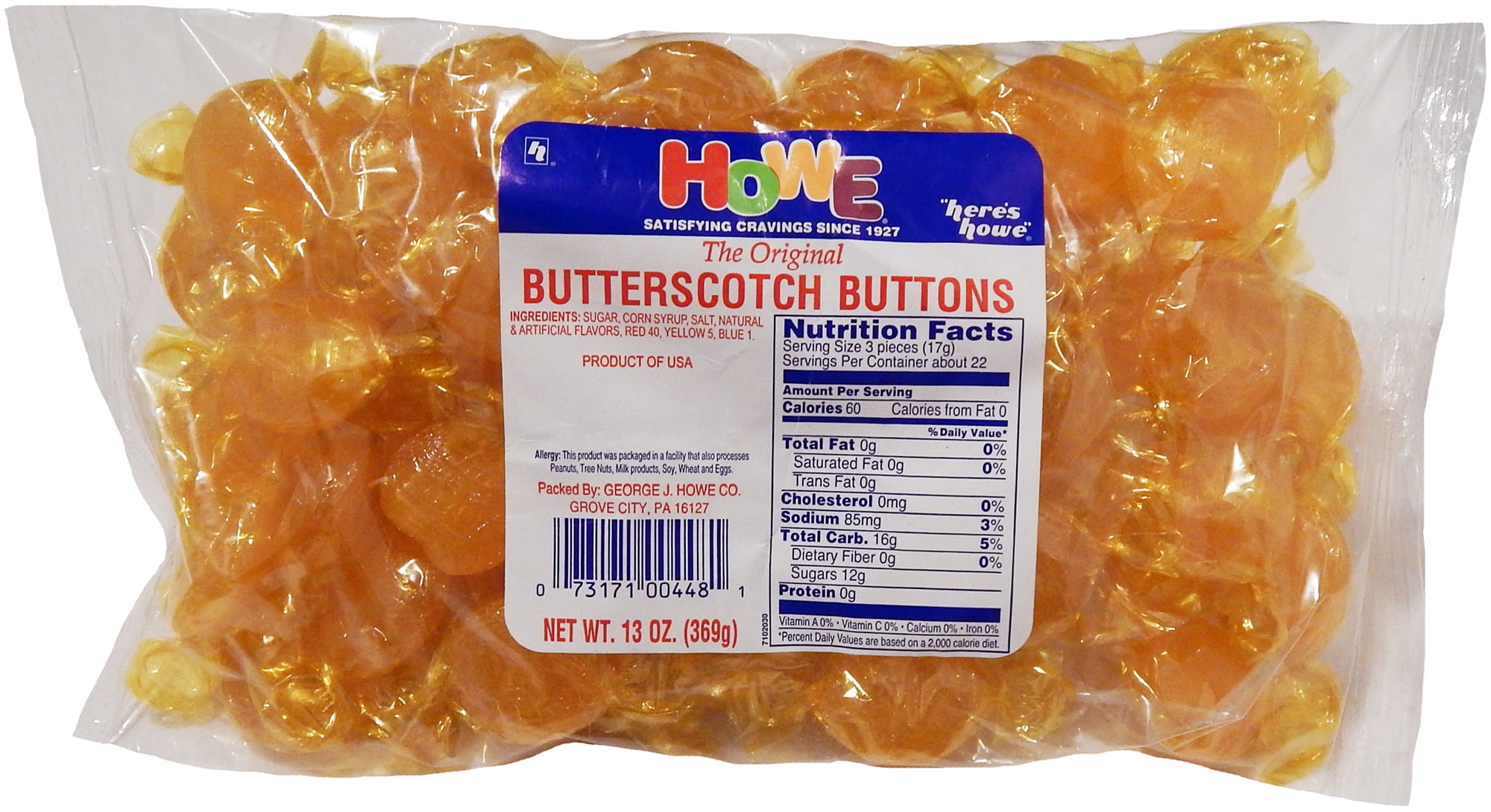 Howe Butterscotch Buttons Hard Candy, 13 oz, Bag - Walmart.com