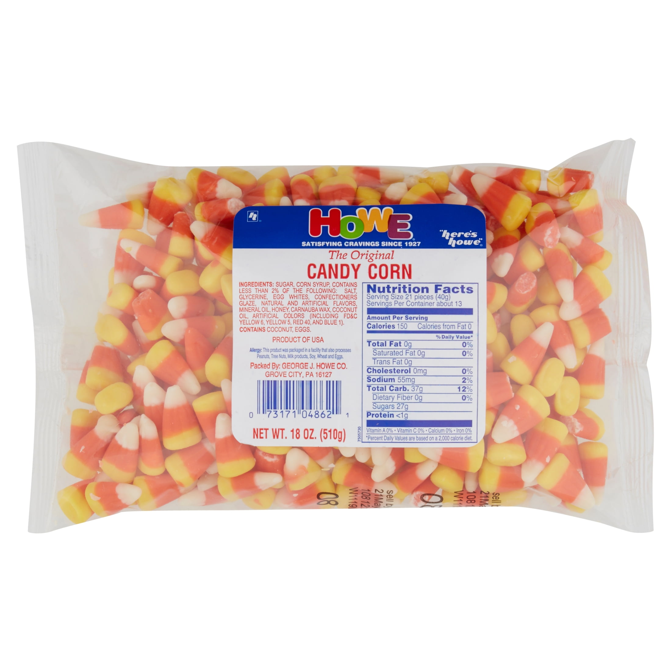 Howe Candy Corn Candy Corn 18 oz Bag, Creamy Texture, Sweet Buttery ...
