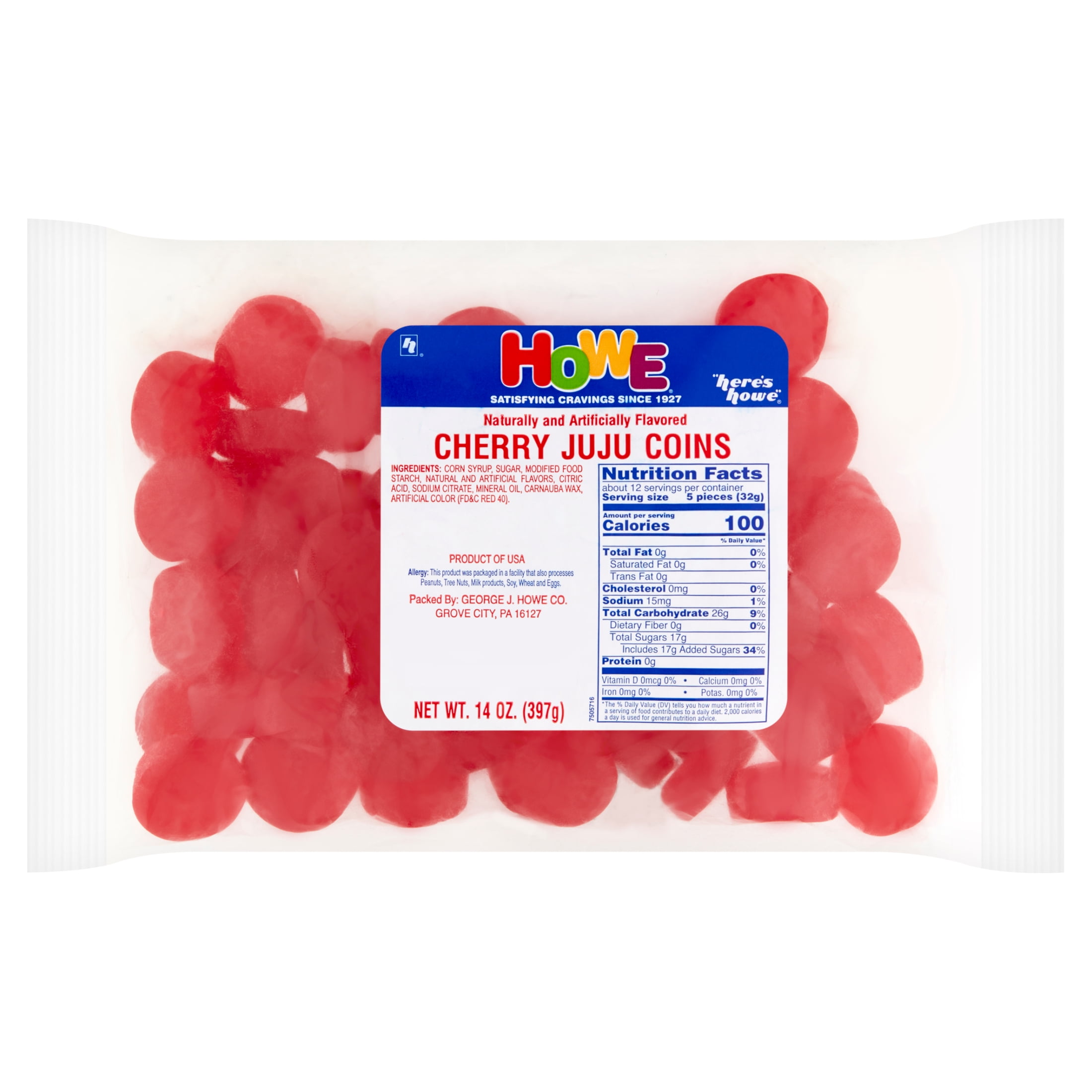 Howe Cherry Juju Coins Chewy Candy, 14 oz, Bag - Walmart.com