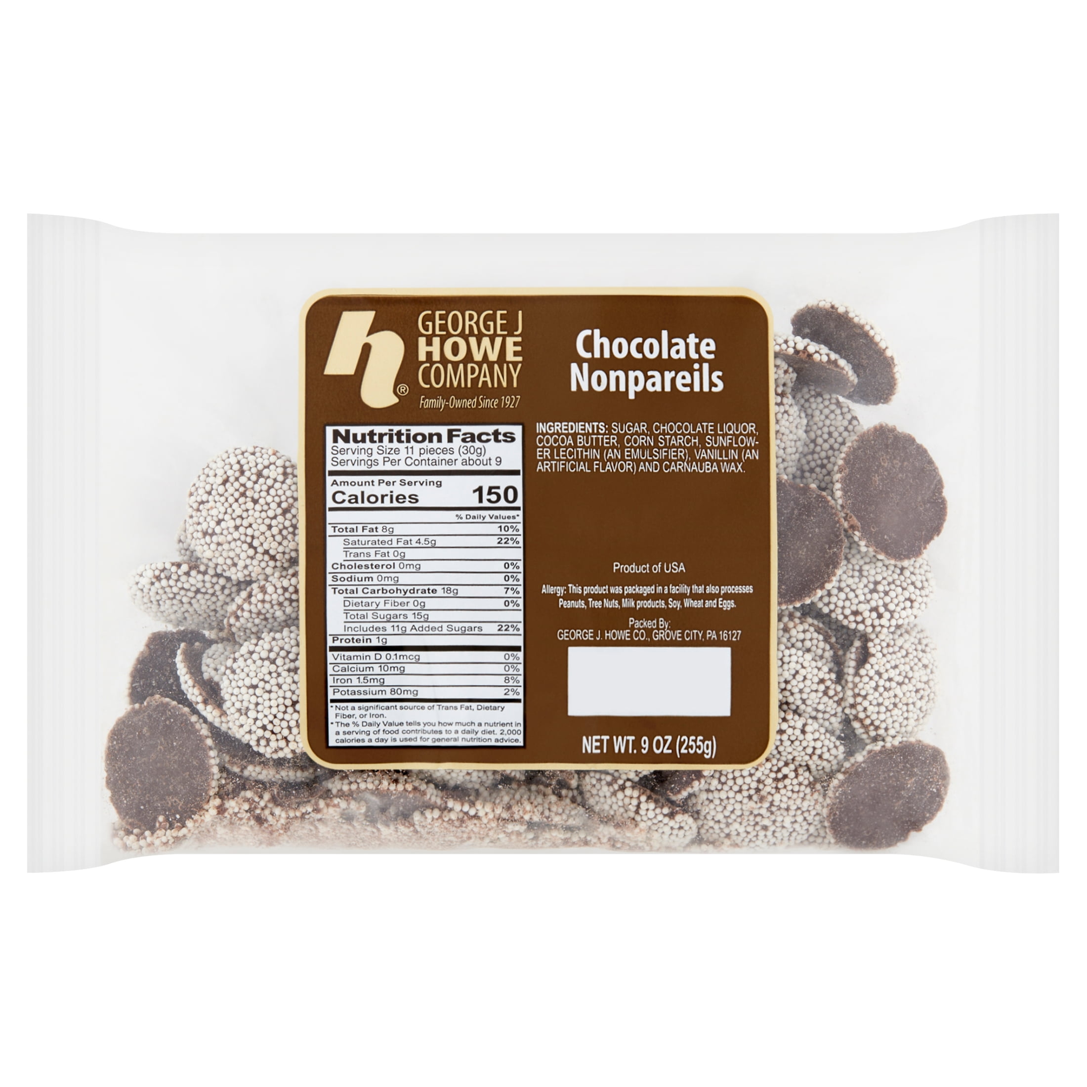 Howe Chocolate Nonpareils Chocolate Candy, 9 oz, Bag - Walmart.com