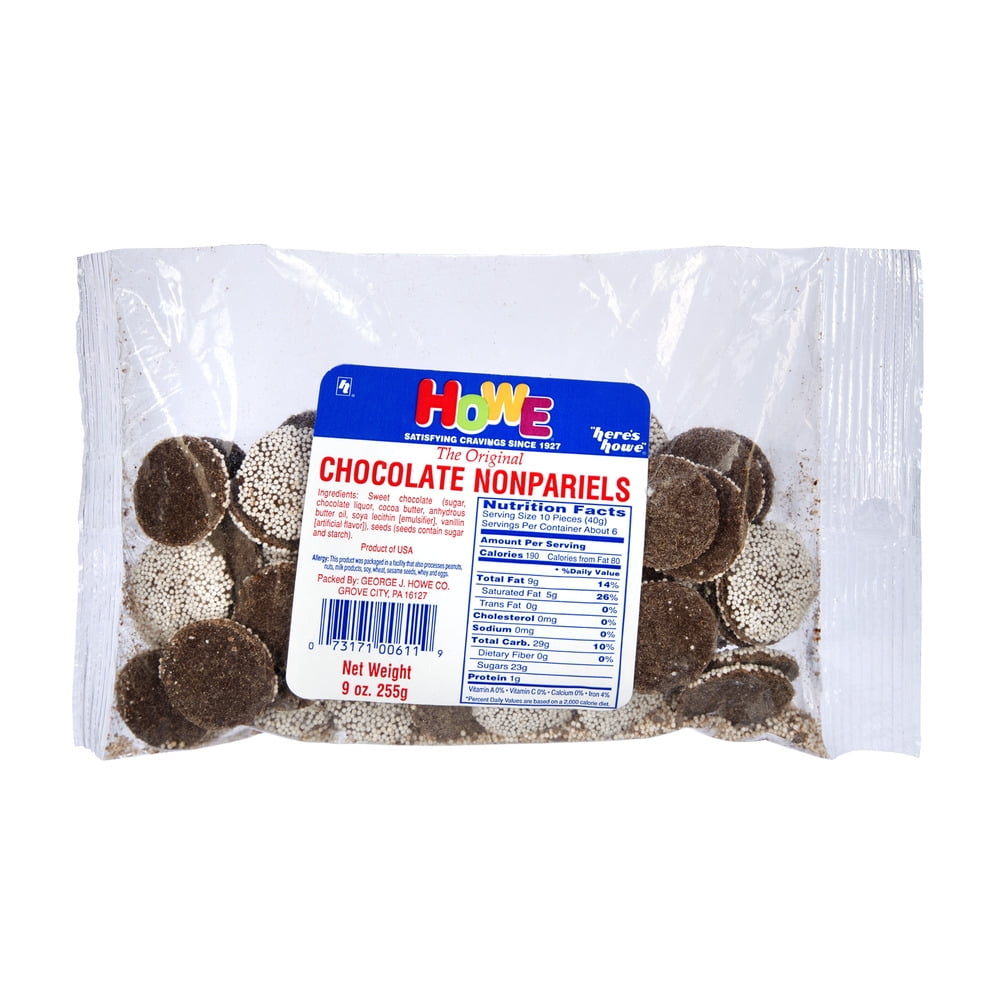 Howe Chocolate Nonpareils Chocolate Candy, 9 oz, Bag - Walmart.com