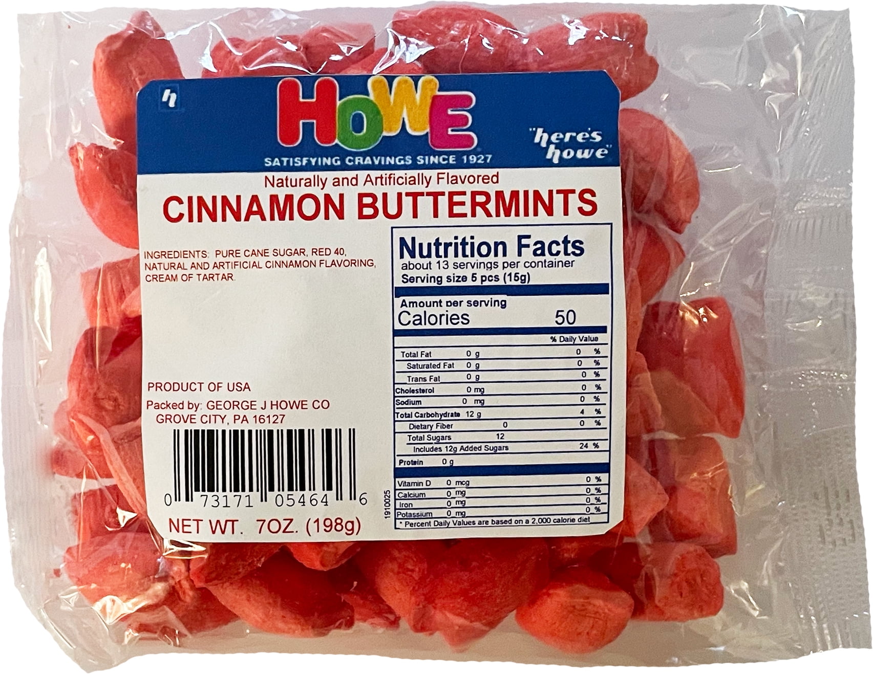 Howe Cinnamon Buttermints Hard Candy, 7 oz, Bag - Walmart.com