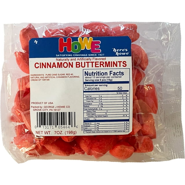 Howe Cinnamon Buttermints Hard Candy, 7 oz, Bag - Walmart.com