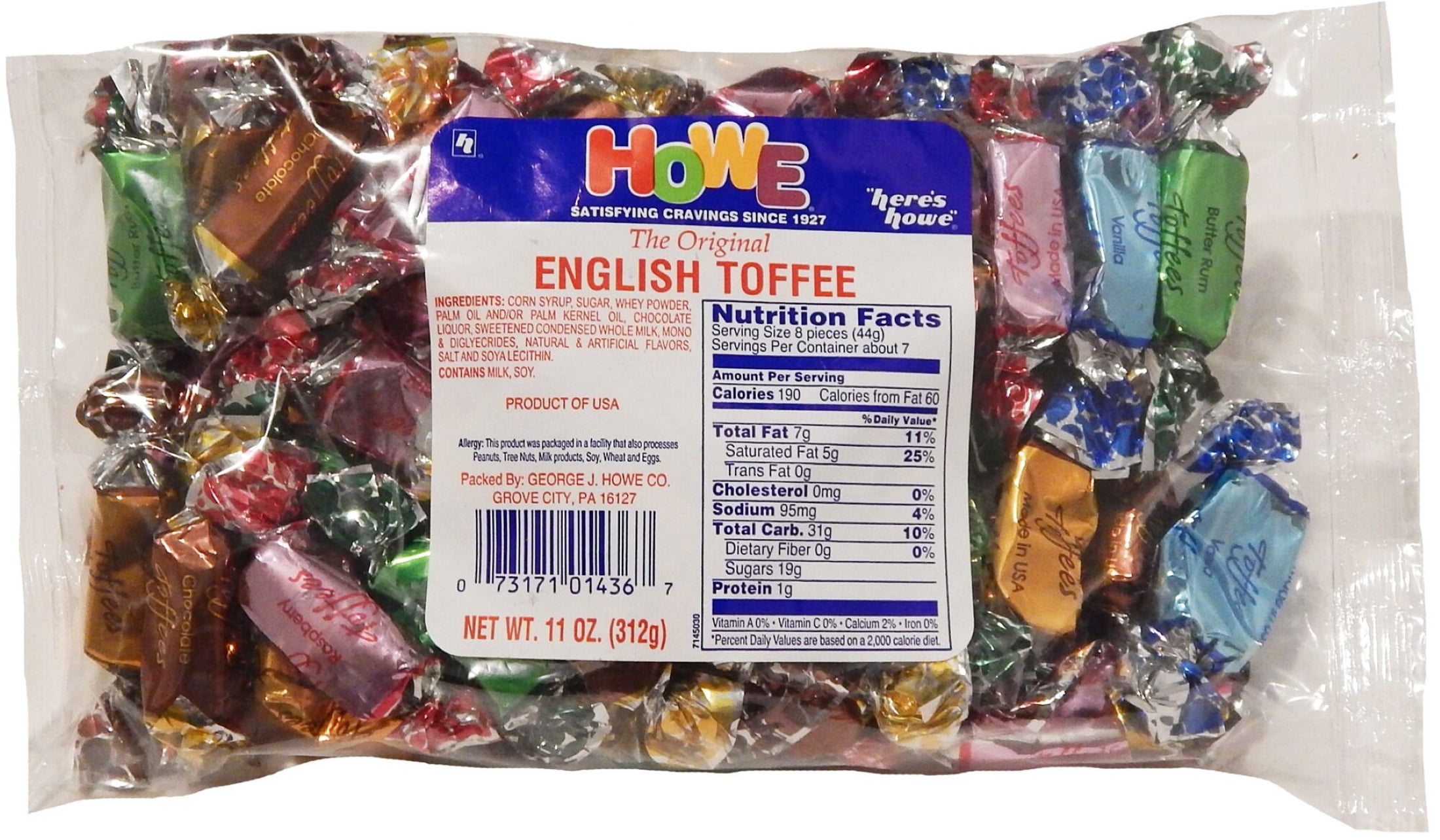 Howe English Toffee Toffee Candy, 11 oz, Bag - Walmart.com