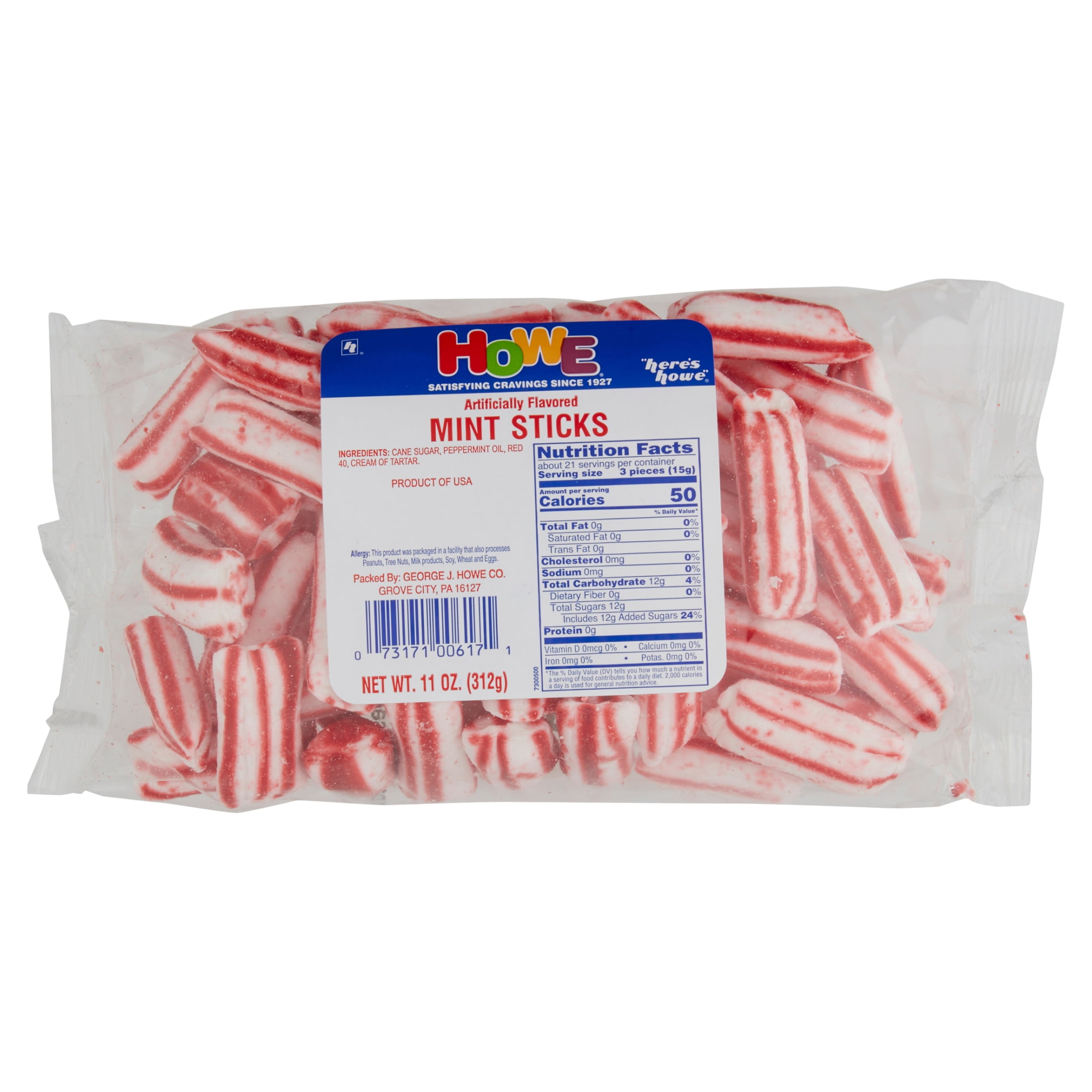 Howe Mint Sticks Mint Candy, 11 oz, Bag - Walmart.com