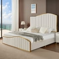 "Howe Queen Size Tall Fabric Head Tufted Bed Frame, 61.4"" Vertical ...