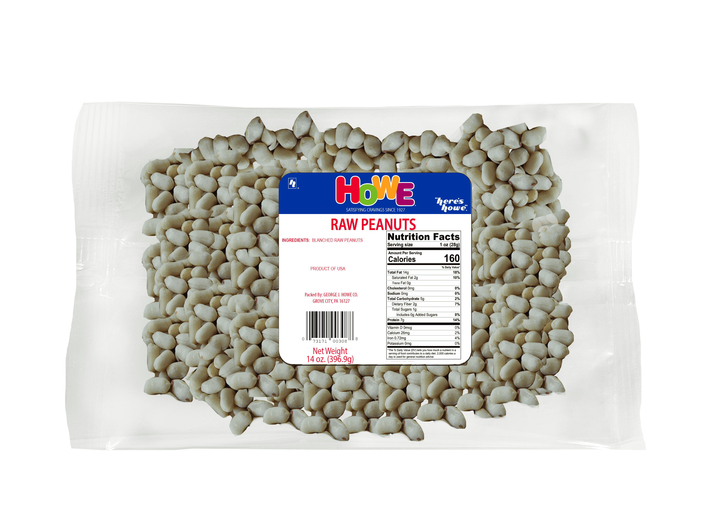 Howe Raw Peanuts, Edible Nuts 14 oz Bag - Walmart.com