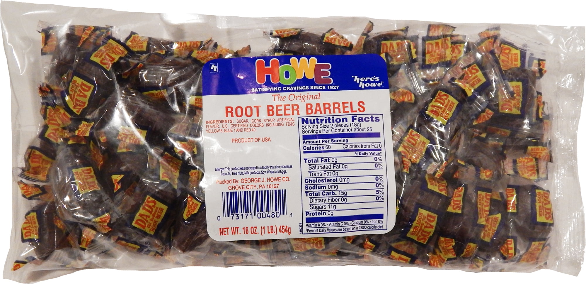 Howe Root Beer Barrels, Hard Candy 16 oz Bag - Walmart.com