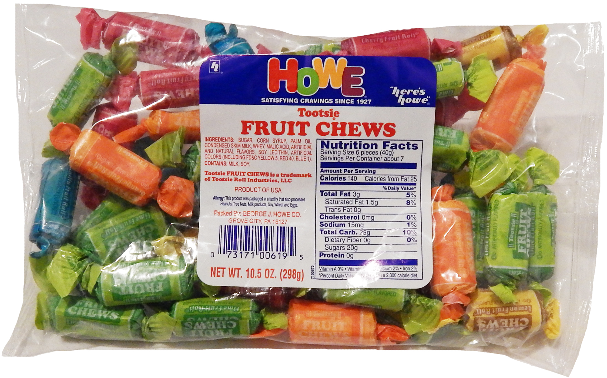 Howe Tootsie Fruit Chews, Chewy Candy 10.5 oz Bag - Walmart.com