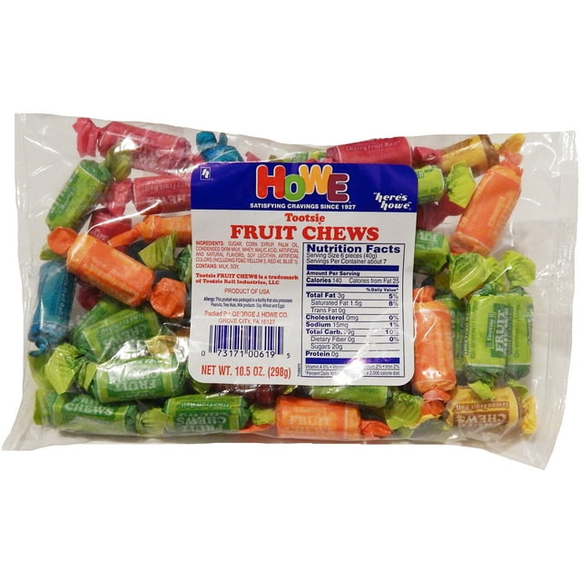 Howe Tootsie Fruit Chews, Chewy Candy 10.5 oz Bag - Walmart.com