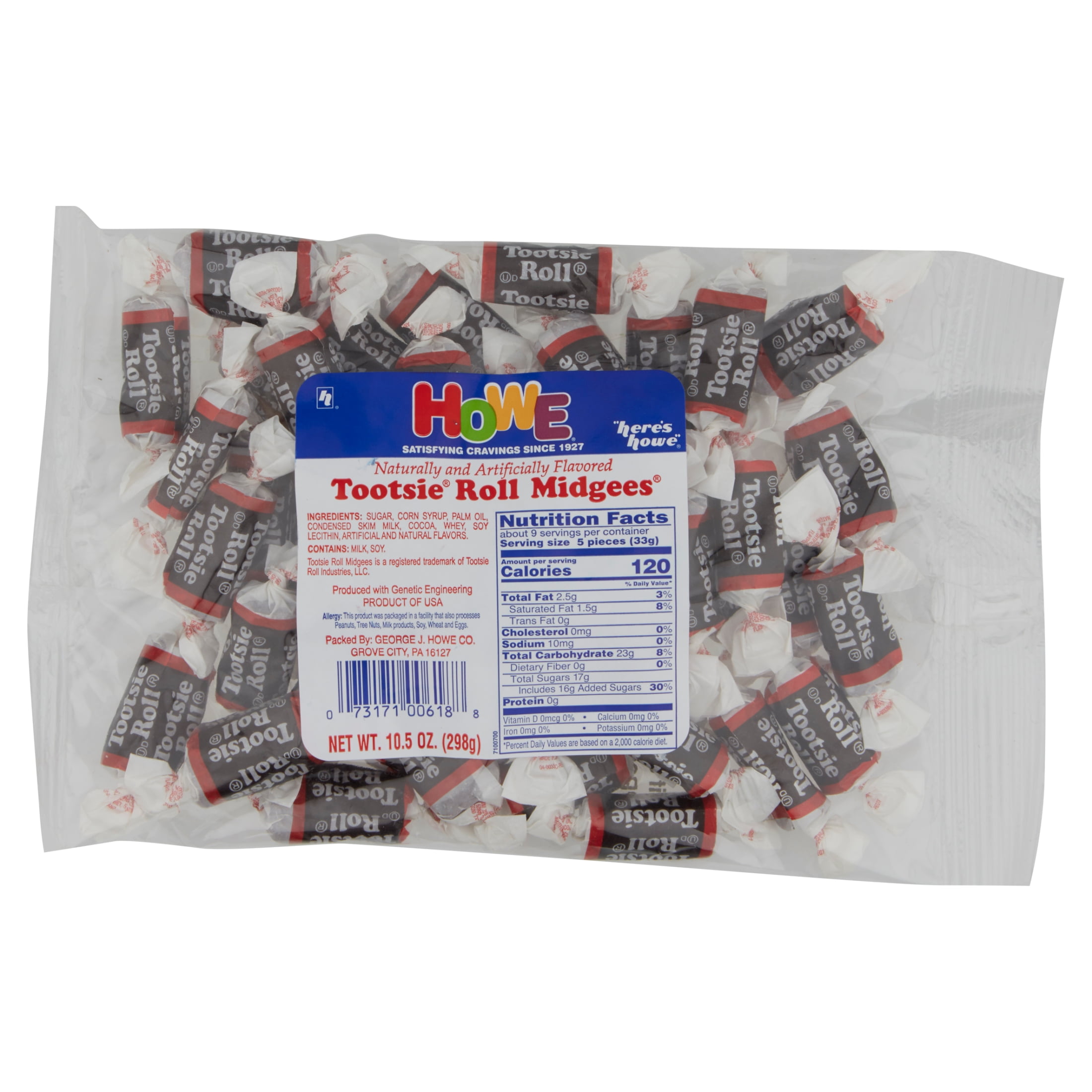 Howe Tootsie Roll Midgees Chewy Candy, 10.5 oz, Bag - Walmart.com