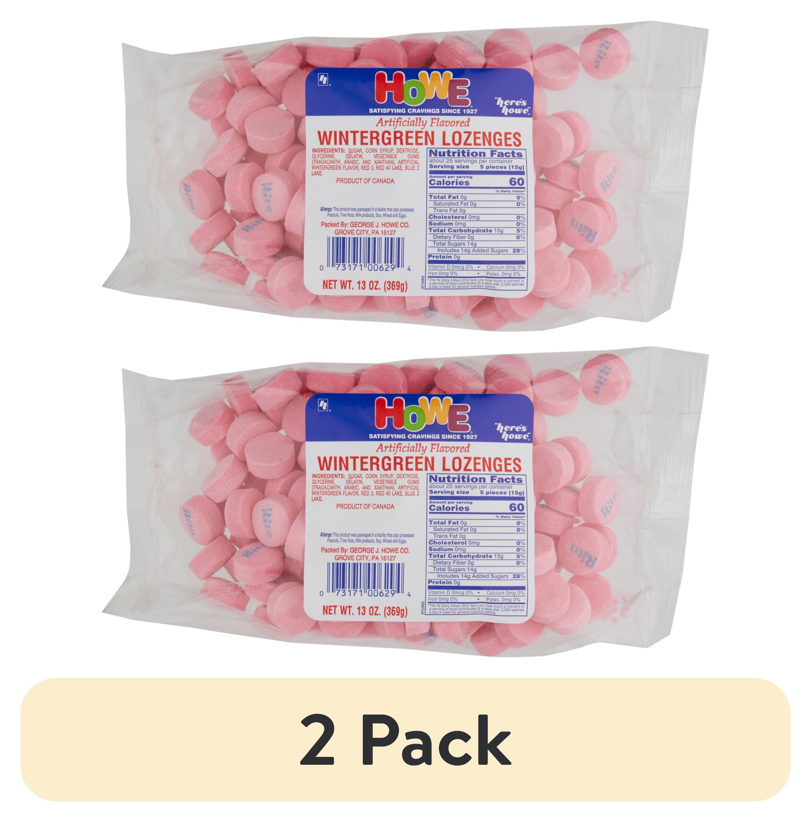 (2 pack) Howe Wintergreen Lozenges Mint Candy, 13 oz, Bag - Walmart.com