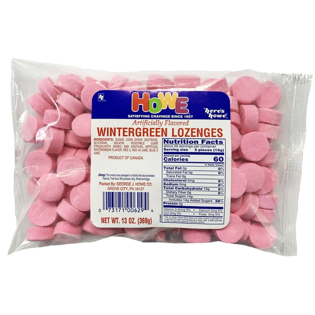 Howe Wintergreen Lozenges, Mint Candy 13 oz Bag - Walmart.com