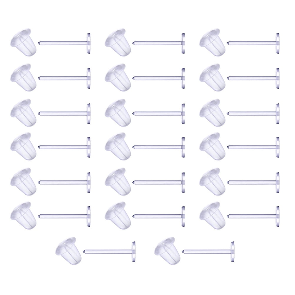 Howish DIY Ear Studs Clear Earrings: 200pcs Invisible Studs for Work ...