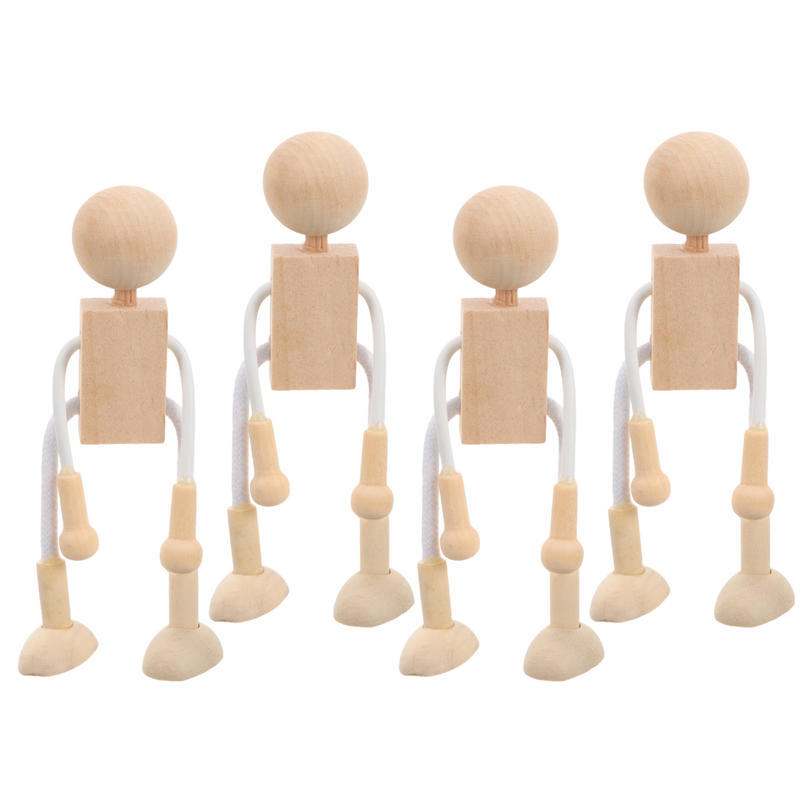 Howish DIY Unfinished Dolls 4 DIY Wood Peg Dolls Educational Toys for ...