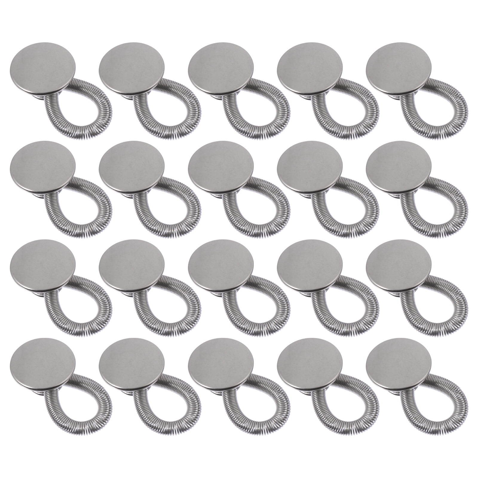 20 Pcs Elastic Spring Alloy Pants Extenders for Clothes Silver Color ...