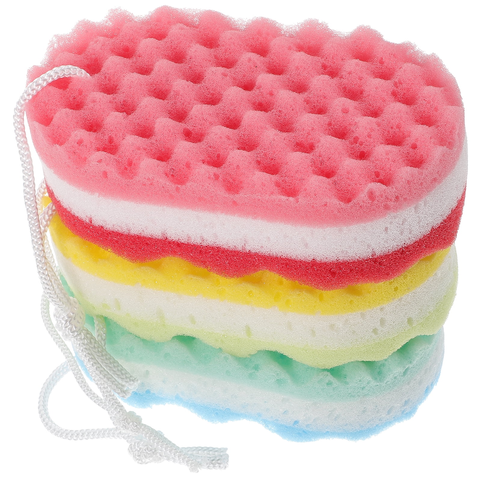 Howish Shower Sponge 3pcs Loofah Bath Shower Sponge Flower Exfoliating ...