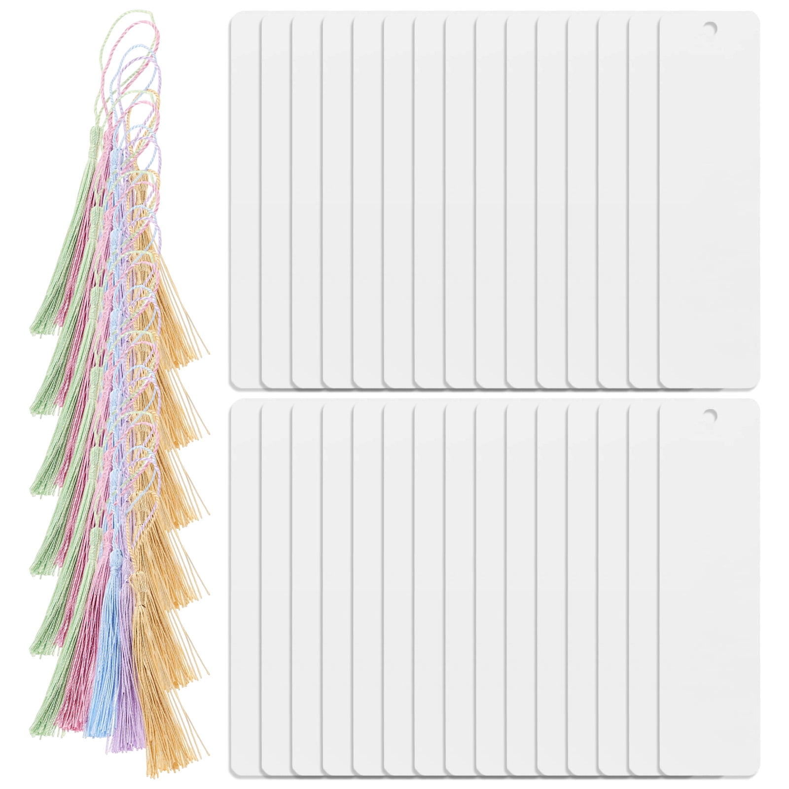 Howish bookmarks 30 Blank Acrylic Bookmarks with Tassels - DIY ...