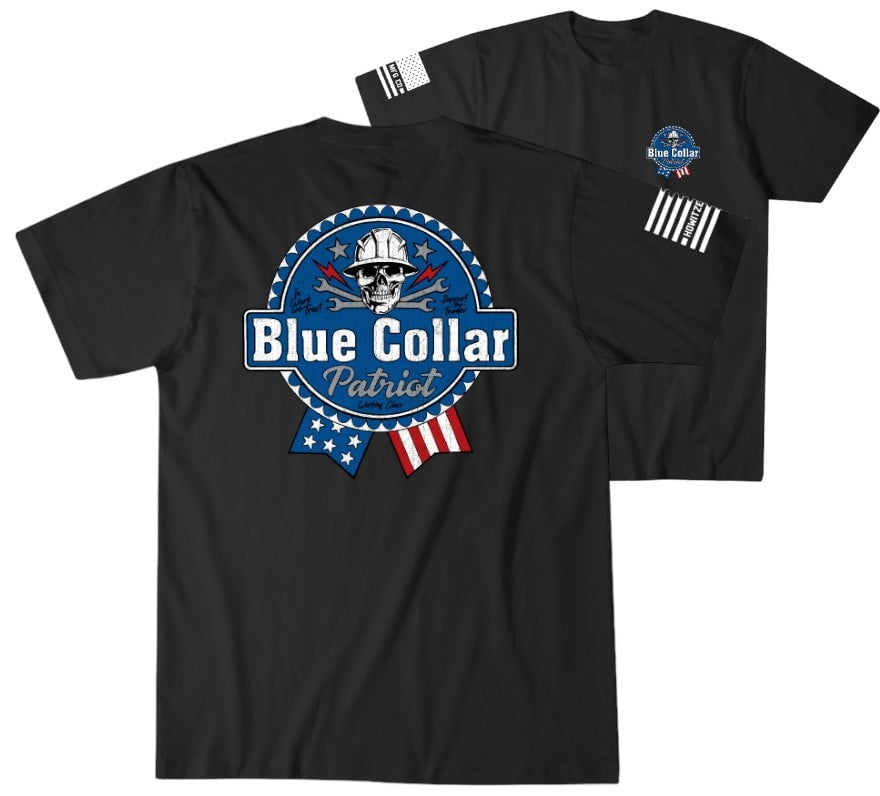 Howitzer Style Men's T-Shirt Blue Collar Seal Military Grunt MFG ...