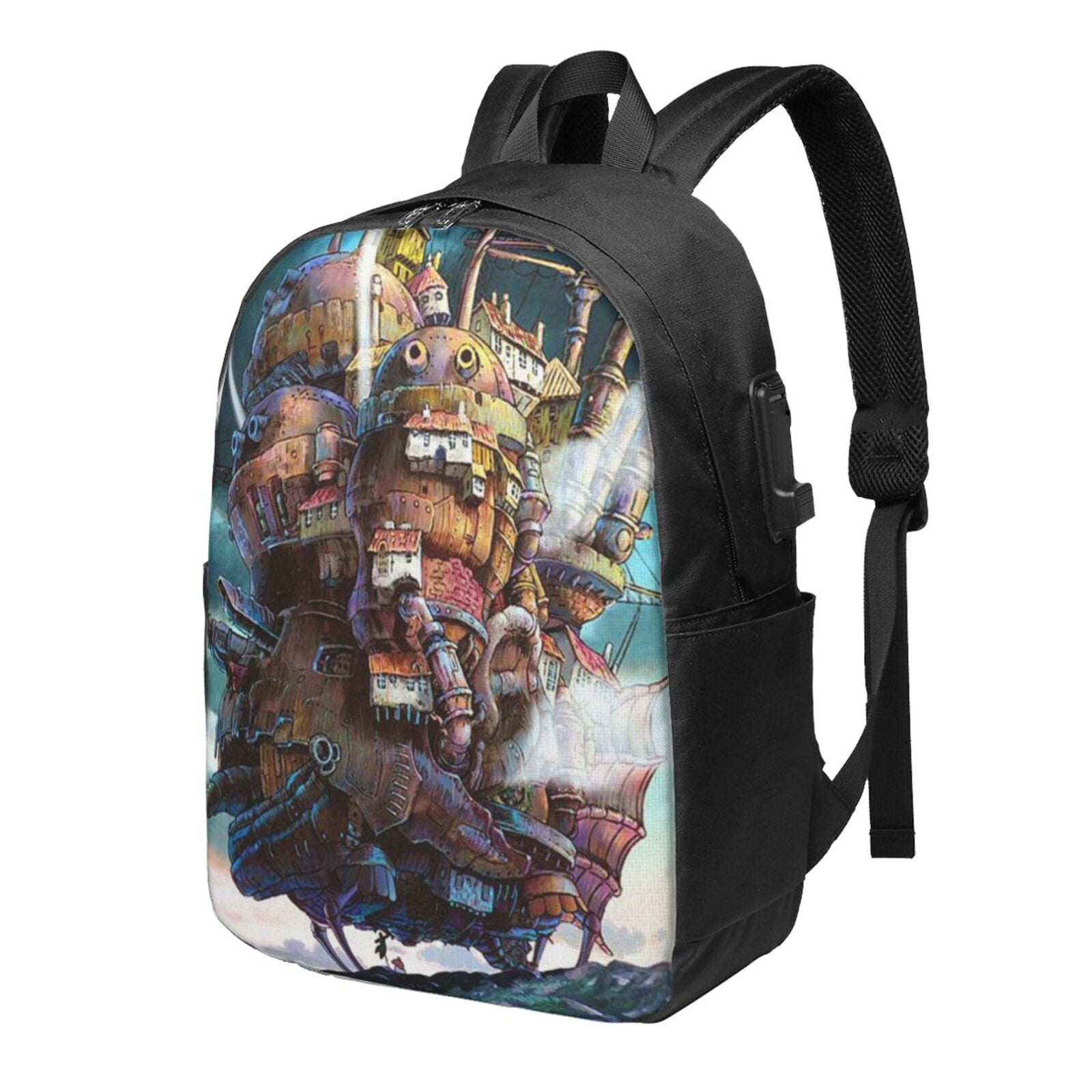 Howl'S Moving Castle 17 Inch Laptop Backpack With Usb Charging Port ...