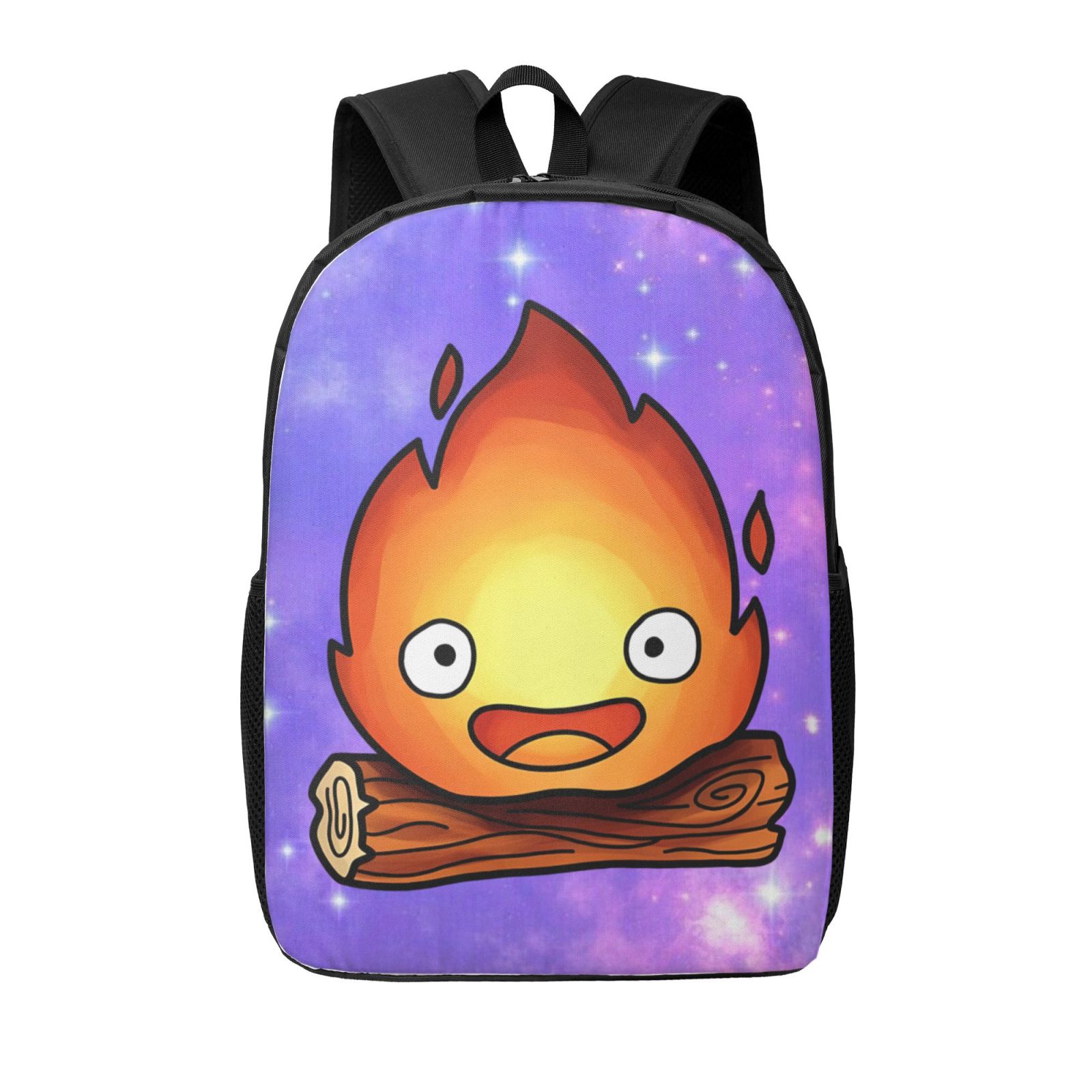 Howl'S Moving Castle Calcifer Backpack 17 Inch Large Capacity Casual ...
